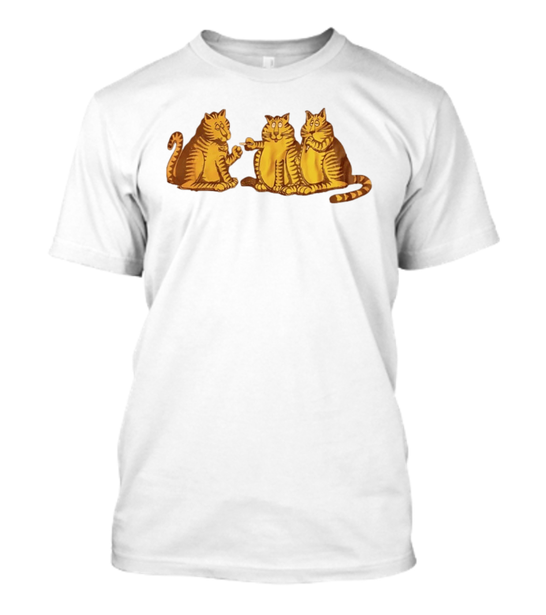 Super Cat Smoking Meme Trio Funny Cats Sharing Cigarettes T-Shirt