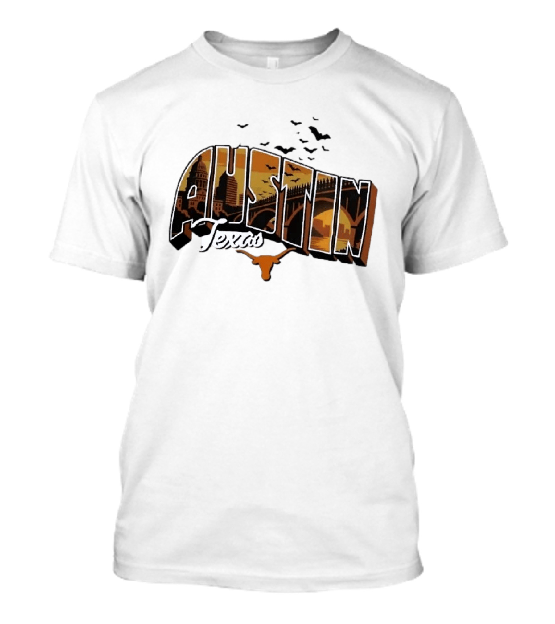 Austin Texas Longhorns Cityscape Greetings T-Shirt