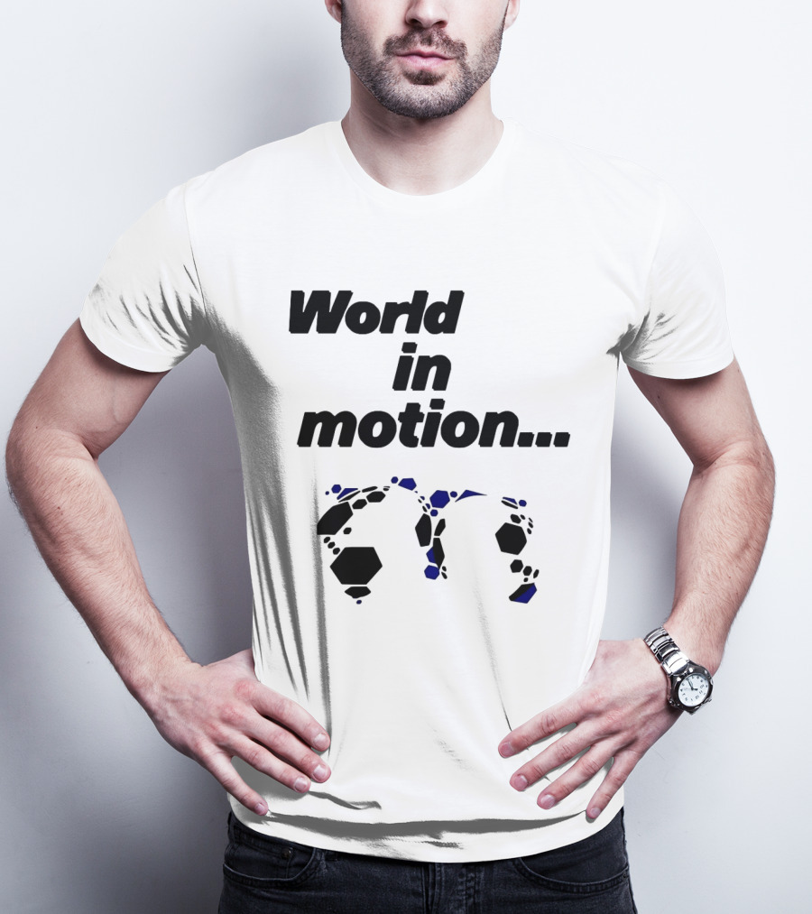 World In Motion Soccer Football Hexagon Shapes T-Shirt