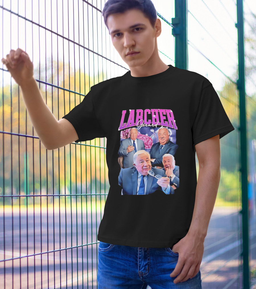 Larcher Gérard 90s Bootleg Style Retro Collage T-Shirt