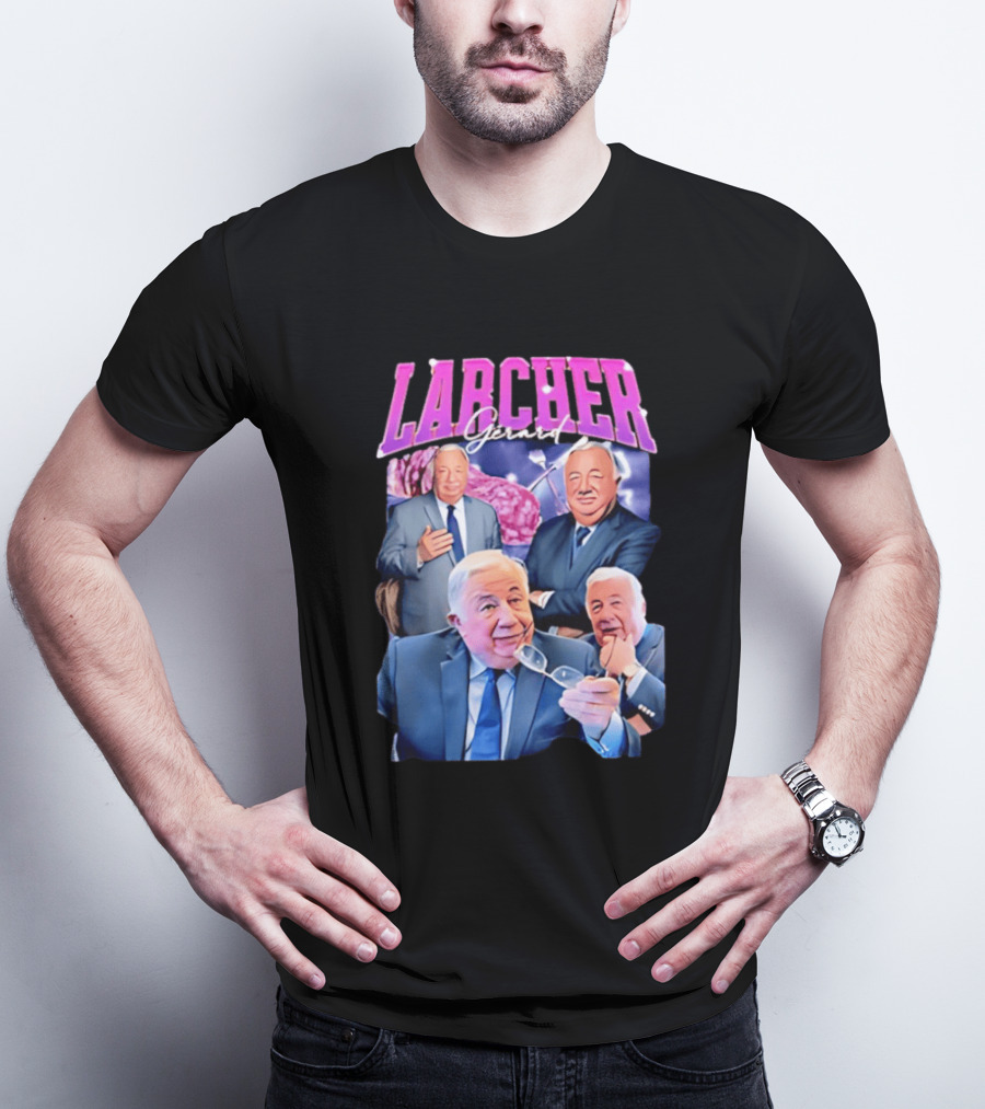 Larcher Gérard 90s Bootleg Style Retro Collage T-Shirt