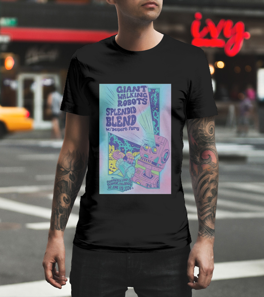 Giant Walking Robots Splendid Blend Desert Furs Cervantes Other Side Denver June 13 2026 T-Shirt