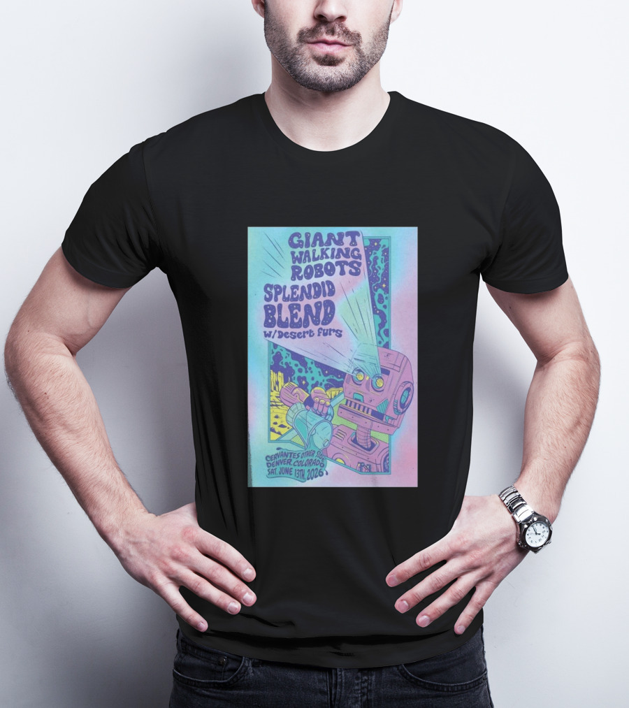 Giant Walking Robots Splendid Blend Desert Furs Cervantes Other Side Denver June 13 2026 T-Shirt