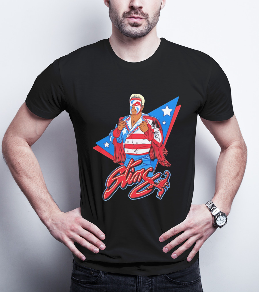 Sting USA Patriotic Jacket Red White Blue Stars Scorpion T-Shirt