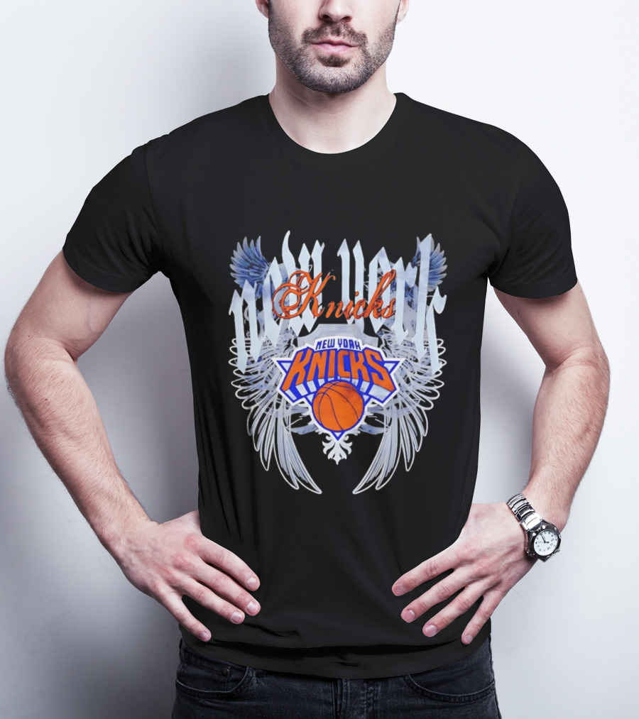 New York Knicks Wings Shield Basketball T-Shirt