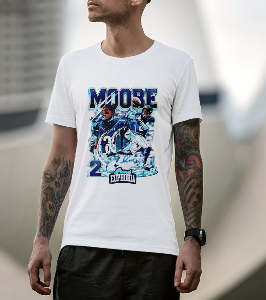 DJ Moore Chicago Bears Planet Euphoria Iceman Player Collage T-Shirt
