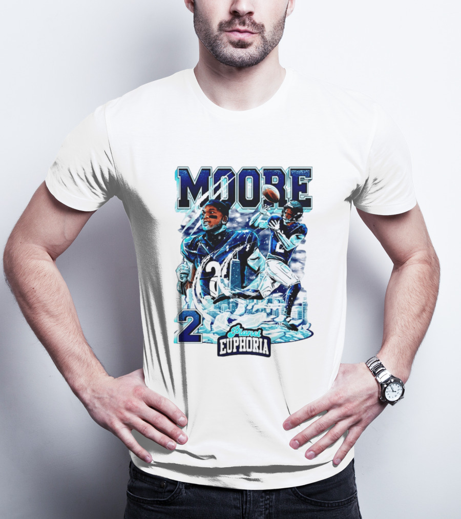 DJ Moore Chicago Bears Planet Euphoria Iceman Player Collage T-Shirt
