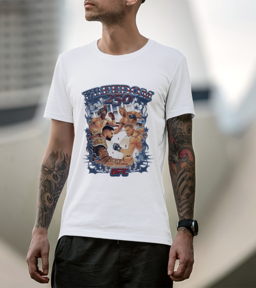 Freedom 250 UFC White House Showdown Ilia Topuria Vs Justin Gaethje Alex Pereira Vs Ciryl Gane T-Shirt