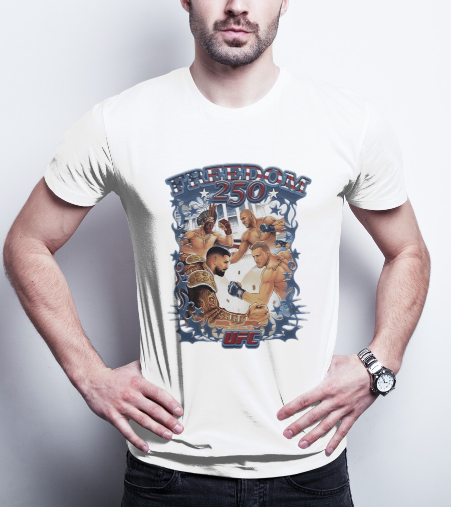 Freedom 250 UFC White House Showdown Ilia Topuria Vs Justin Gaethje Alex Pereira Vs Ciryl Gane T-Shirt