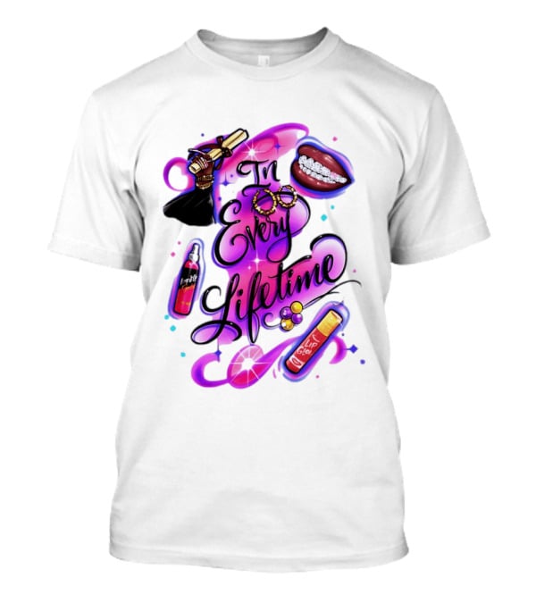 In Every Lifetime Lip Glow Gold Lip Graduation Black Girl Magic Aesthetic T-Shirt