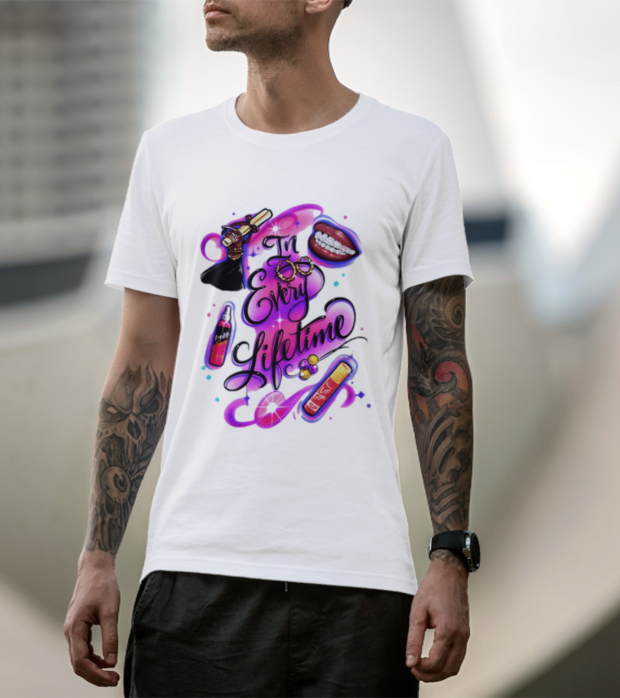 In Every Lifetime Lip Glow Gold Lip Graduation Black Girl Magic Aesthetic T-Shirt
