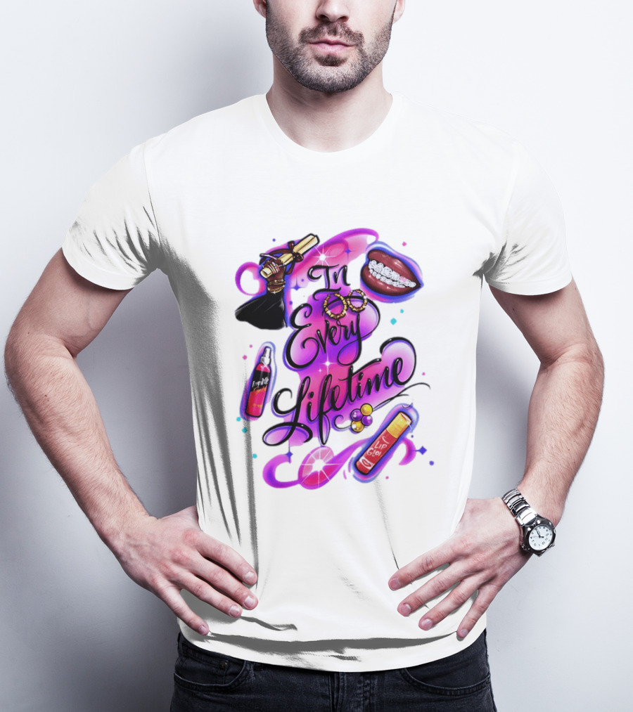 In Every Lifetime Lip Glow Gold Lip Graduation Black Girl Magic Aesthetic T-Shirt