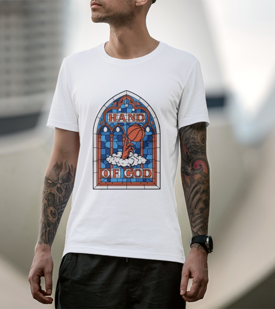 OG Anunoby Knicks Hand Of God Basketball Stained Glass Hero T-Shirt