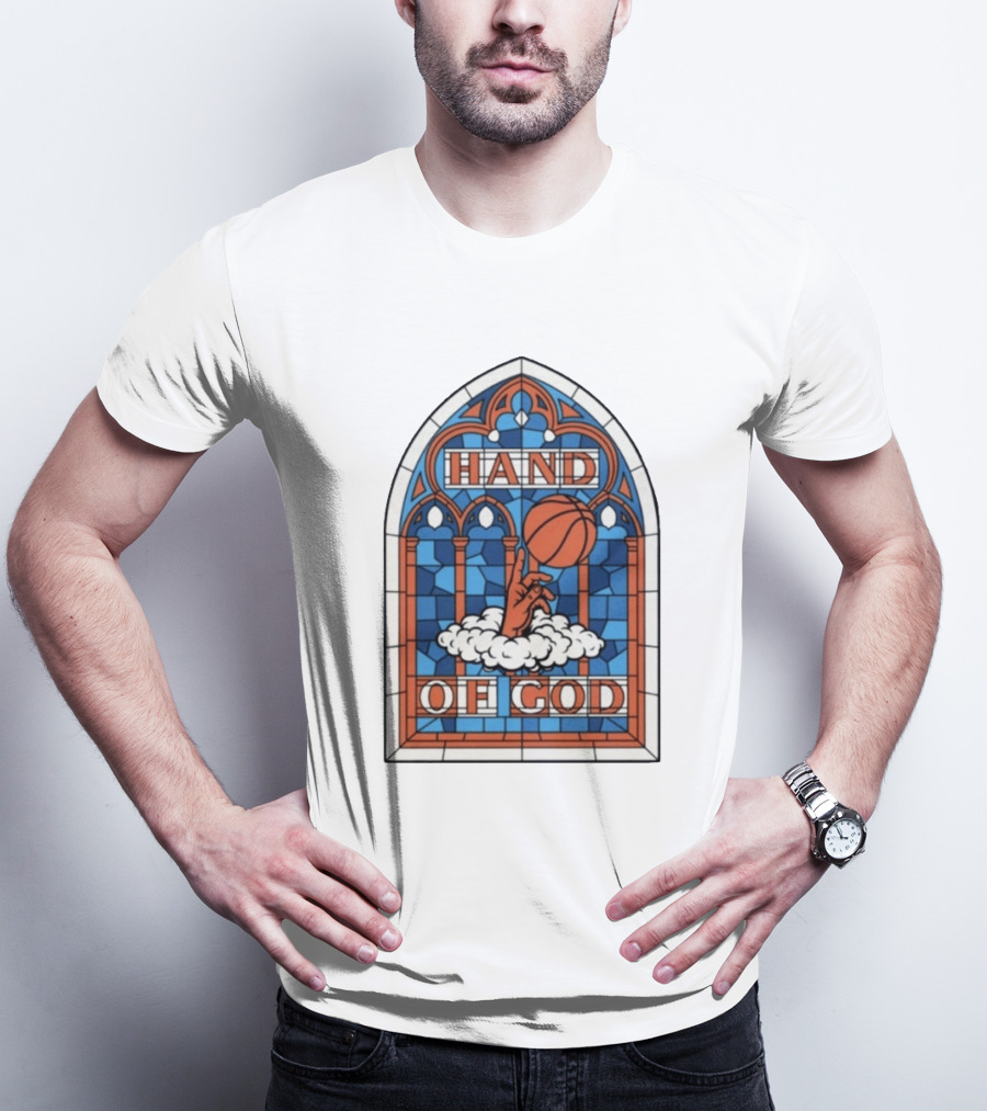OG Anunoby Knicks Hand Of God Basketball Stained Glass Hero T-Shirt