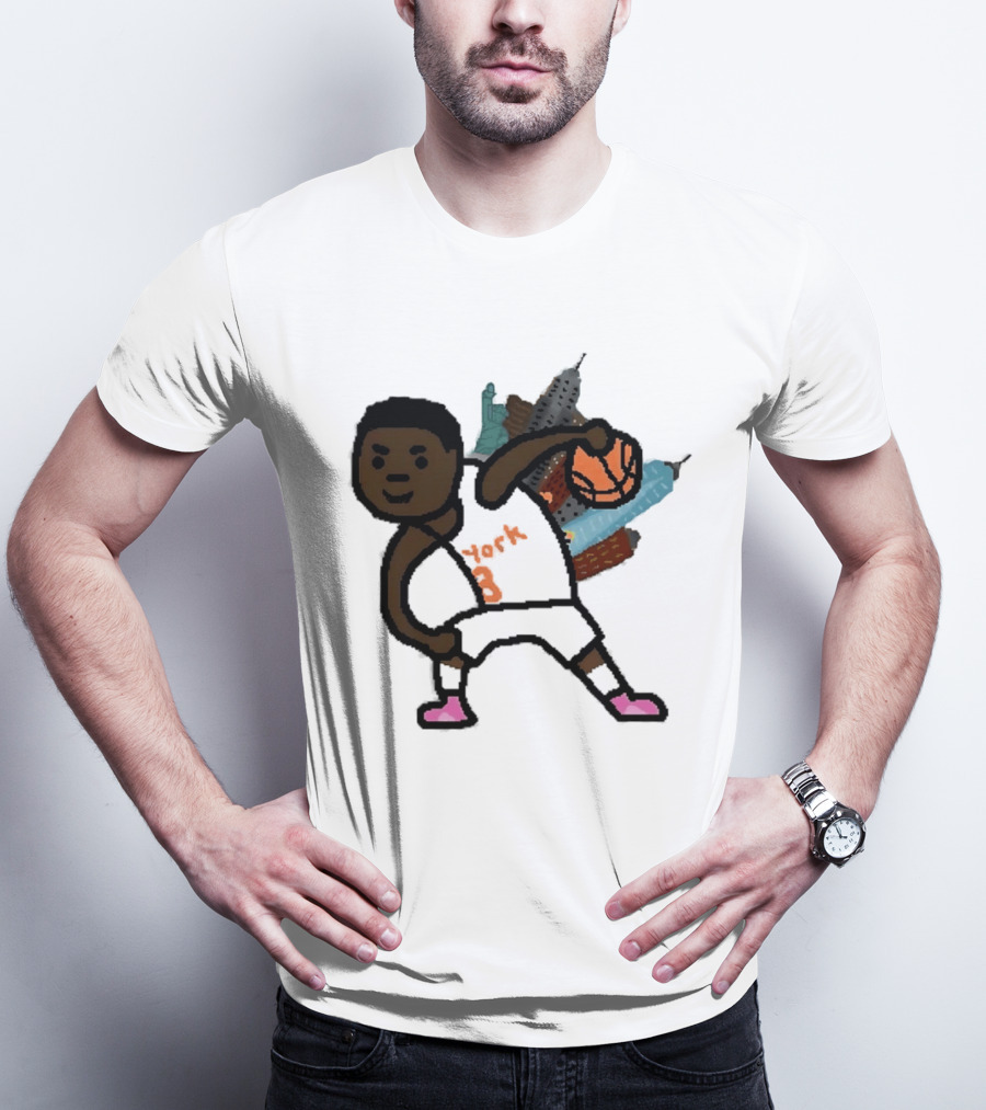 OG Anunoby New York Knicks Basketball Player Skyline T-Shirt