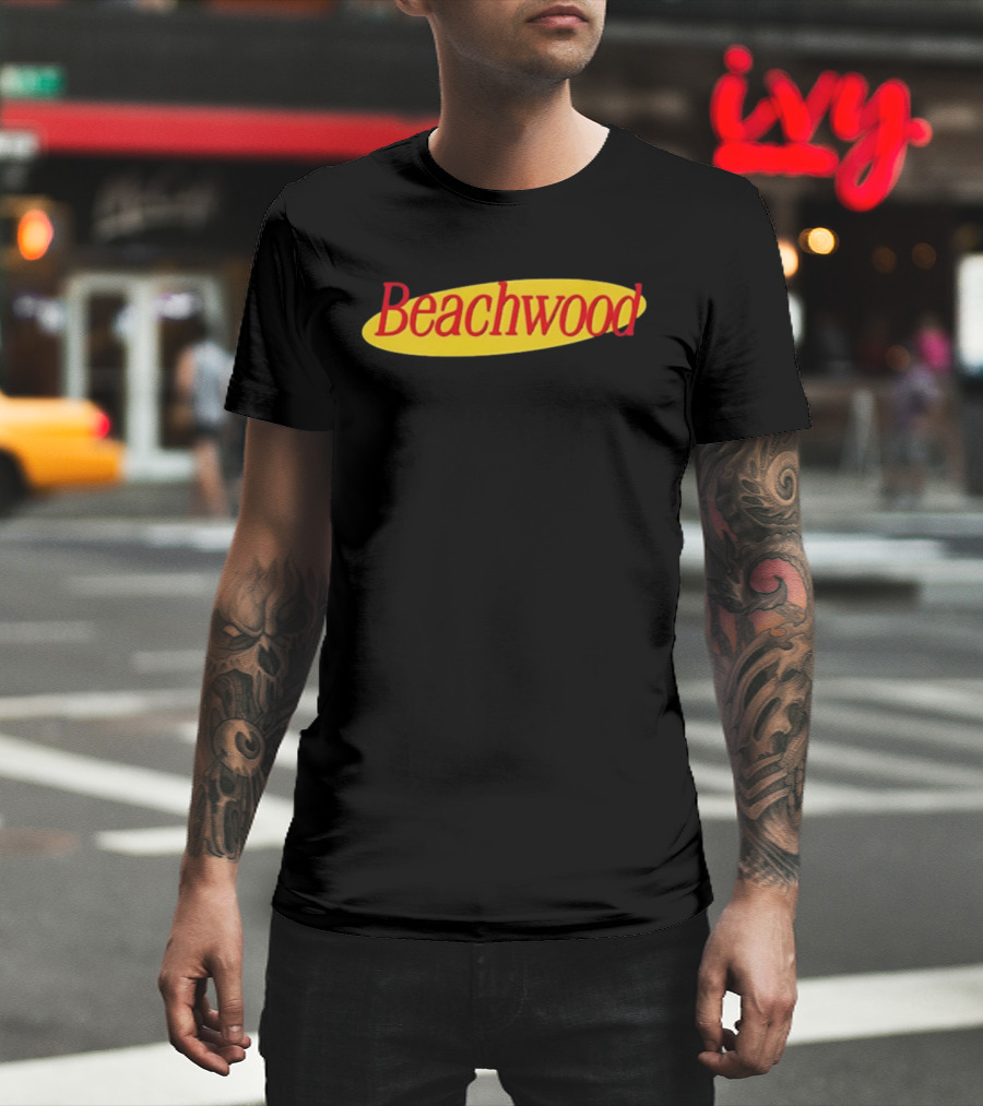 Beachwood Seinfeld Yellow Oval Red T-Shirt