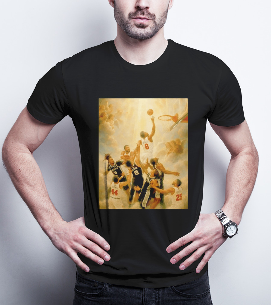 OG Anunoby Dunking New York Knicks Vs San Antonio Spurs High Renaissance Basketball Duel T-Shirt