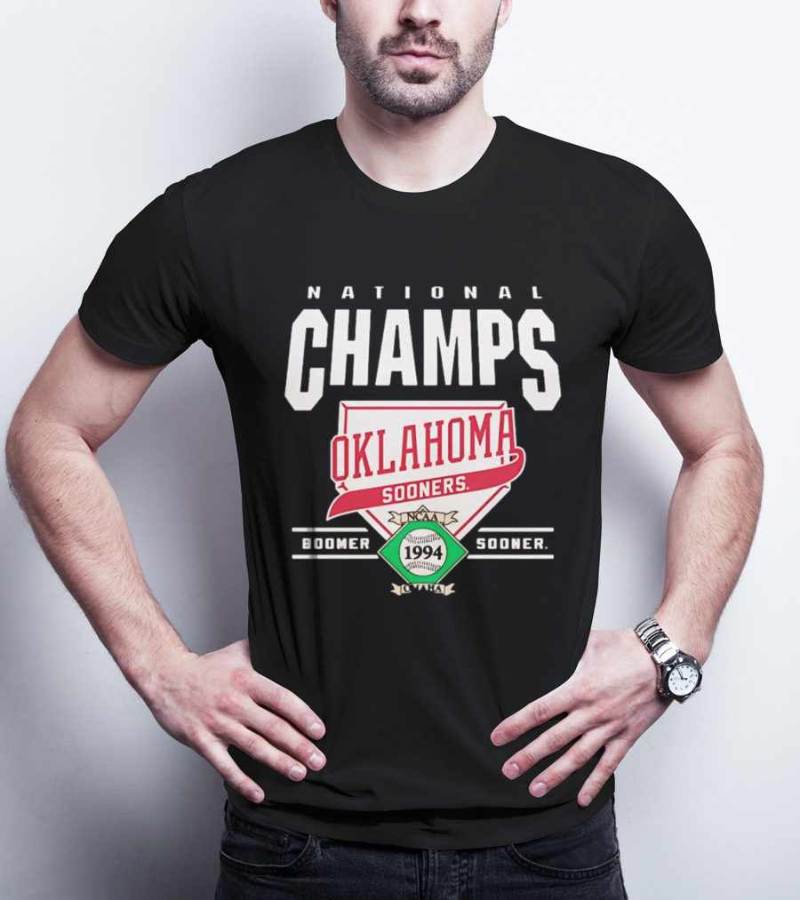 Oklahoma Sooners 1994 NCAA Baseball National Champs Boomer Sooner T-Shirt