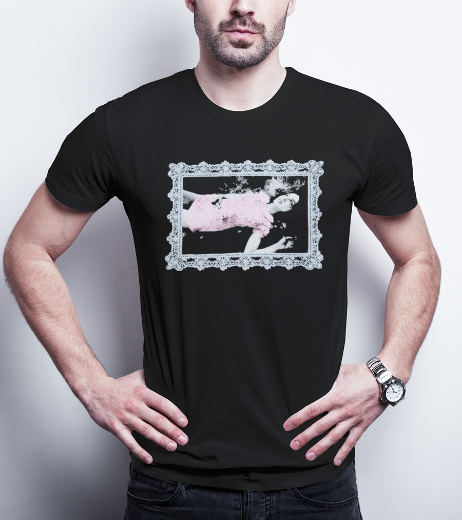 Olivia Rodrigo Lace Frame Distressed Pink Butterfly Aesthetic T-Shirt