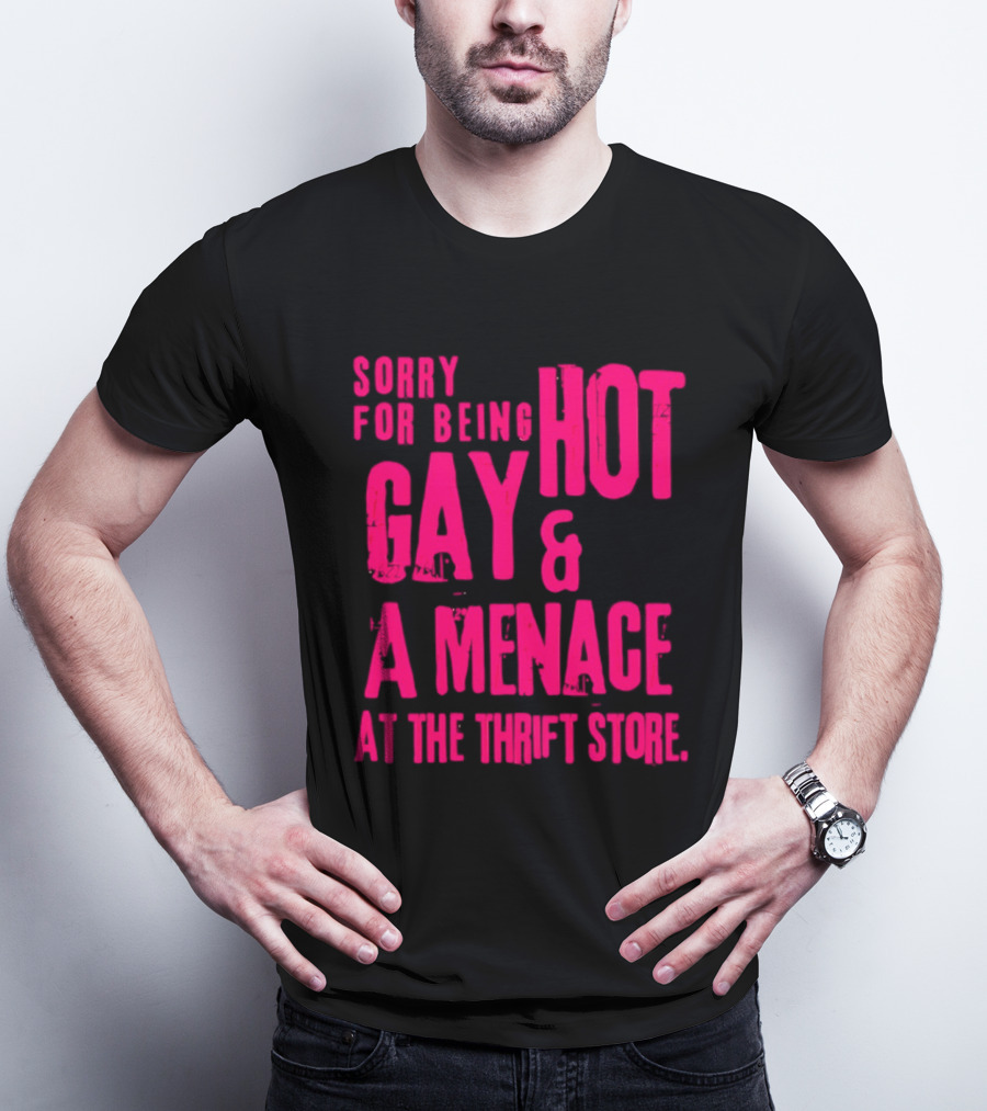 Sorry For Being Hot Gay And A Menace At The Thrift Store T-Shirt