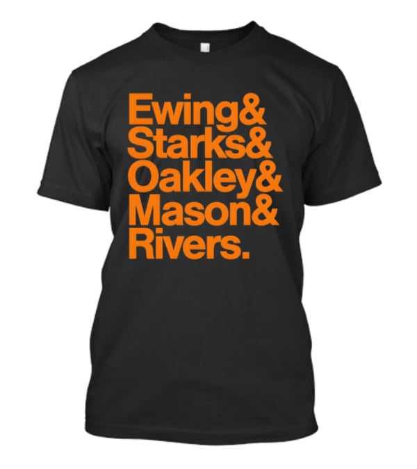 Ewing Starks Oakley Mason Rivers New York Knicks 1993 T-Shirt