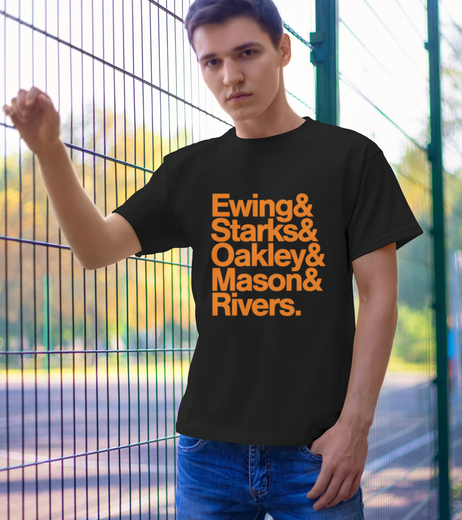Ewing Starks Oakley Mason Rivers New York Knicks 1993 T-Shirt