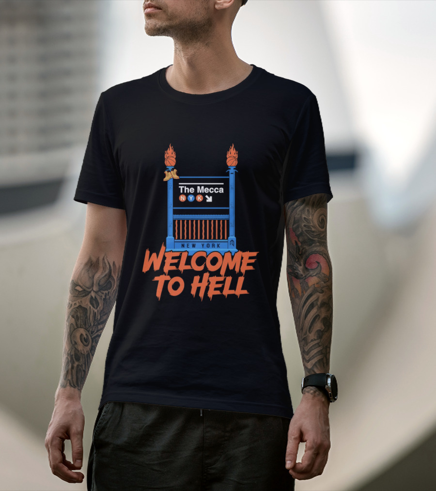 The Mecca NYK New York Welcome To Hell Knicks NBA Basketball 2026 T-Shirt