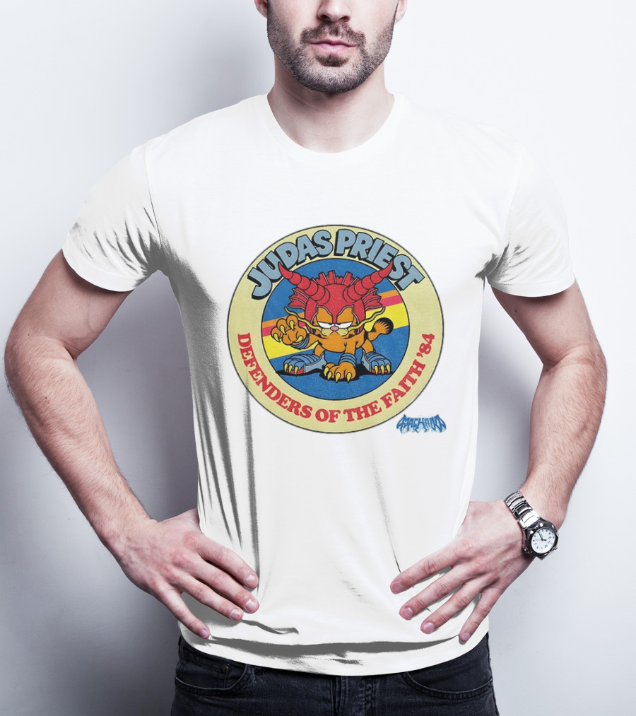 Judas Priest Defenders Of The Faith '84 Orange Cat T-Shirt