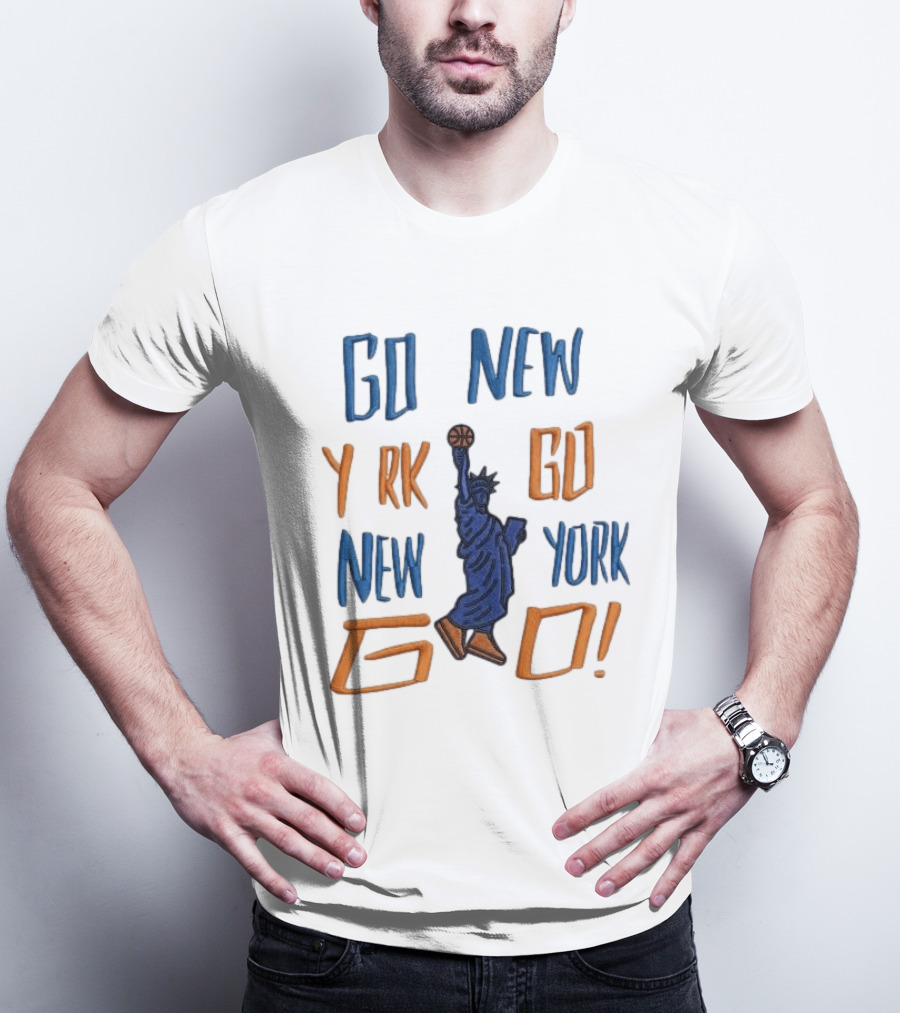 Go New York Go Statue Liberty Basketball T-Shirt