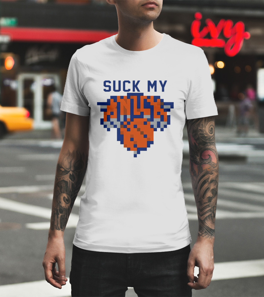 Suck My Knick Pixel Knicks Basketball T-Shirt