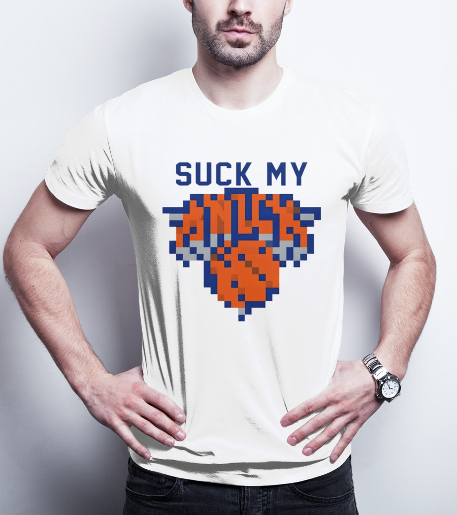 Suck My Knick Pixel Knicks Basketball T-Shirt