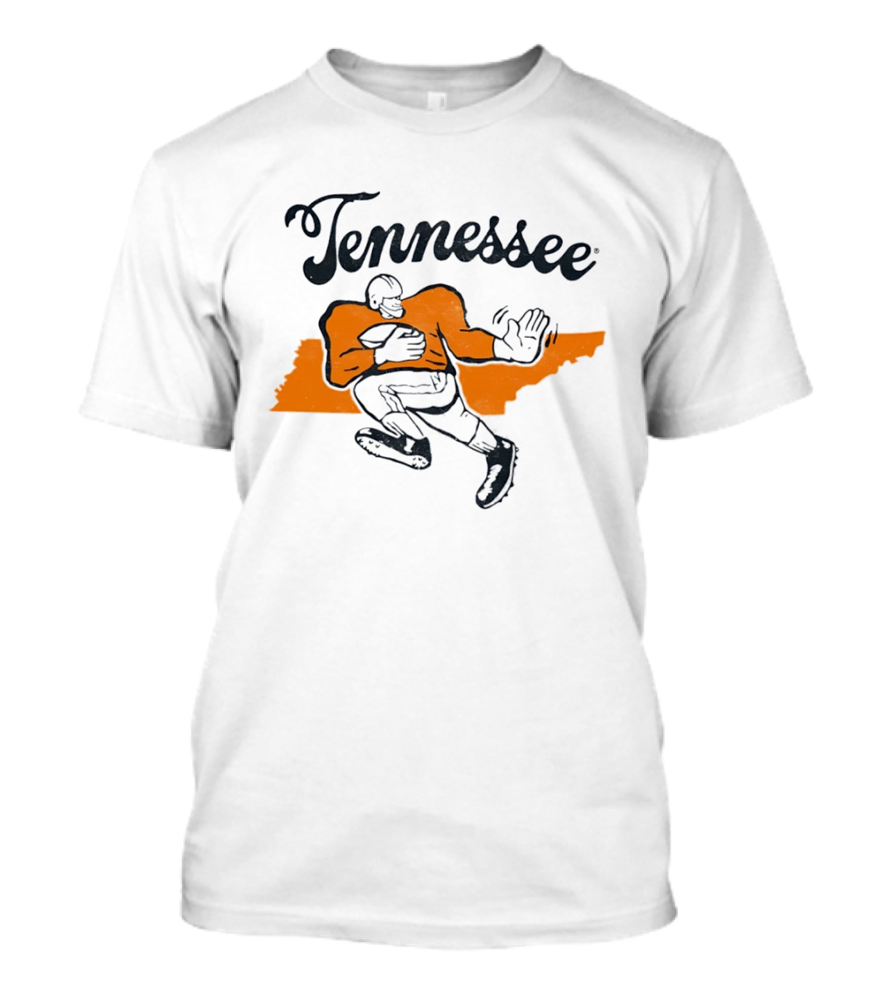 Tennessee Football Map Vintage Style Football Player T-Shirt