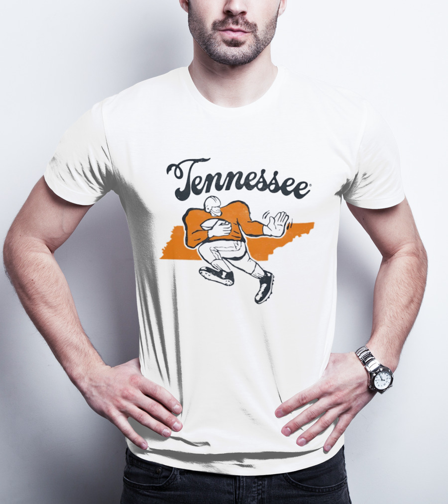 Tennessee Football Map Vintage Style Football Player T-Shirt