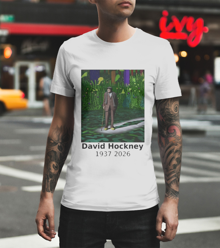 David Hockney 1937 2026 Colorful Garden Painting Memorial T-Shirt