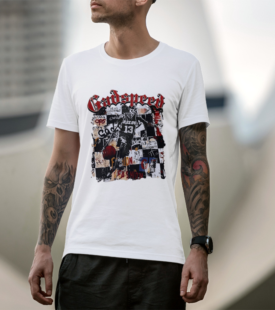 Godspeed Black Ops 13 Basketball Collage Style Urban Fashion T-Shirt
