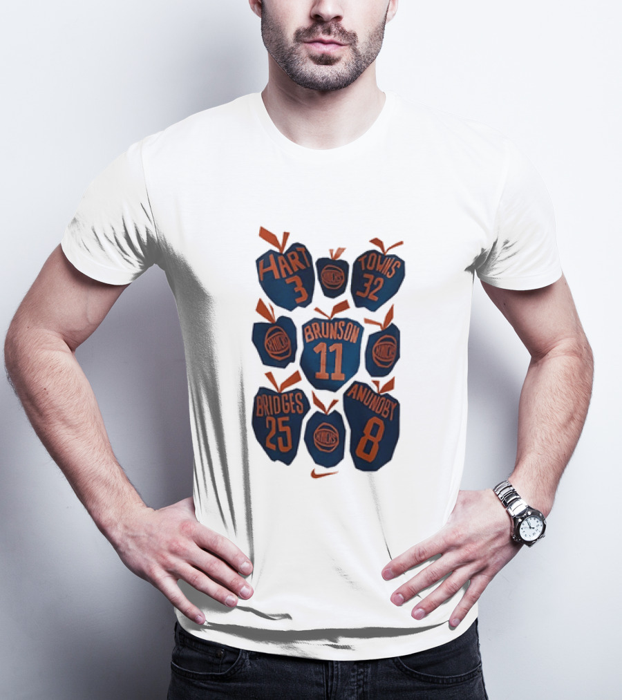 New York Knicks NBA Hart Brunson Towns Bridges Anunoby Big Apple Legends T-Shirt