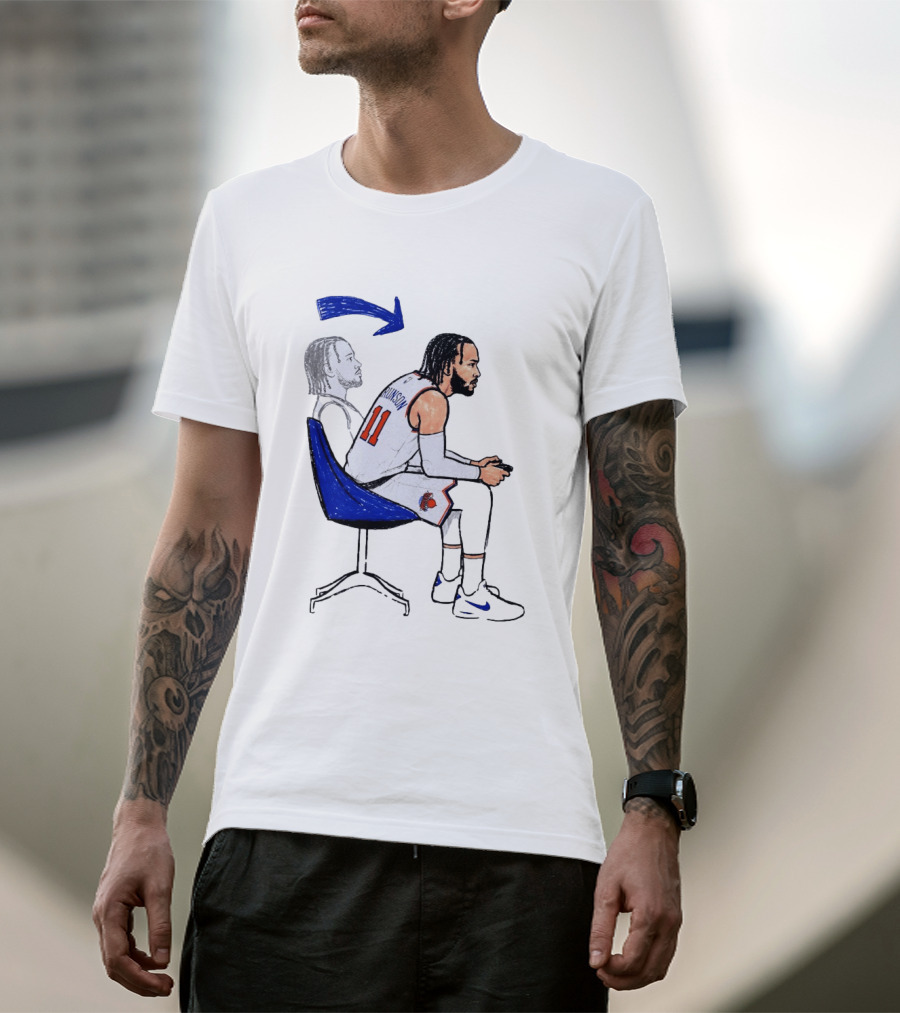 Jalen Brunson 11 Relaxed New York Knicks Cartoon T-Shirt