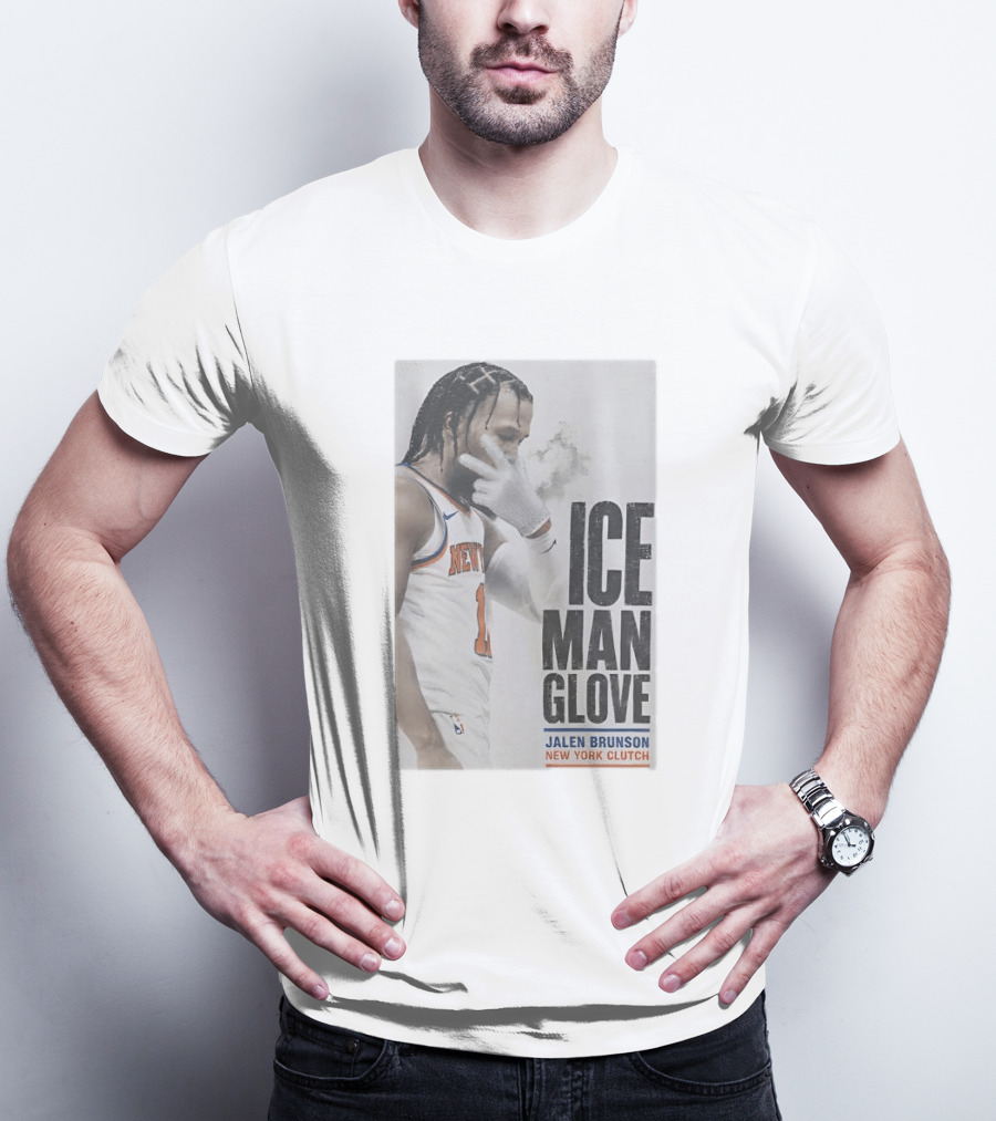Jalen Brunson Ice Man Glove New York Knicks Clutch T-Shirt