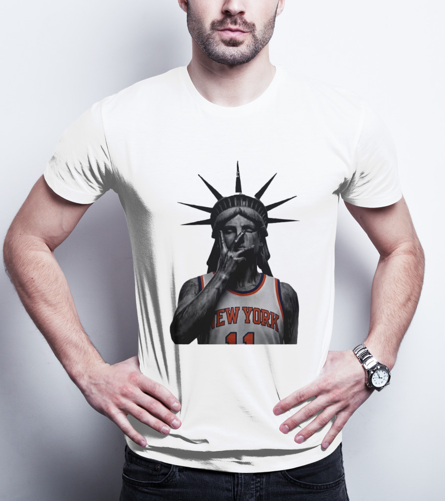 New York Knicks Jalen Brunson Statue Of Liberty Basketball Legend The Wait Is Over T-Shirt