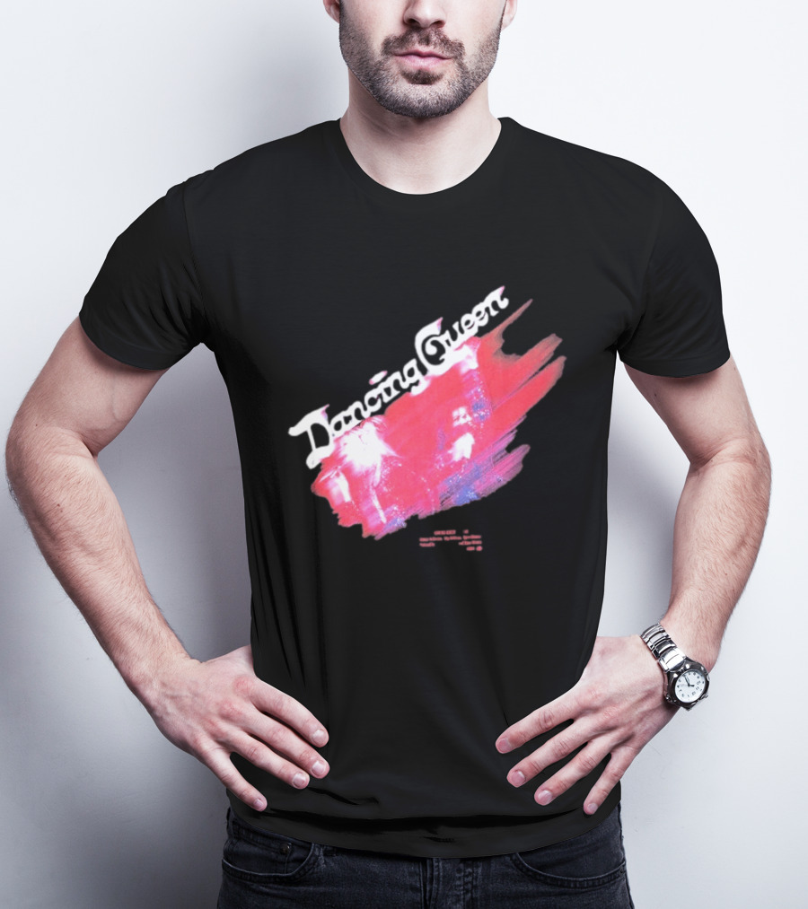 ABBA Dancing Queen Retro Red Brushstroke Photo T-Shirt