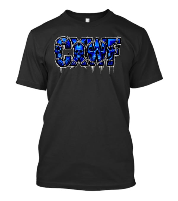 CXWF Blue Skull Barbed Wire T-Shirt
