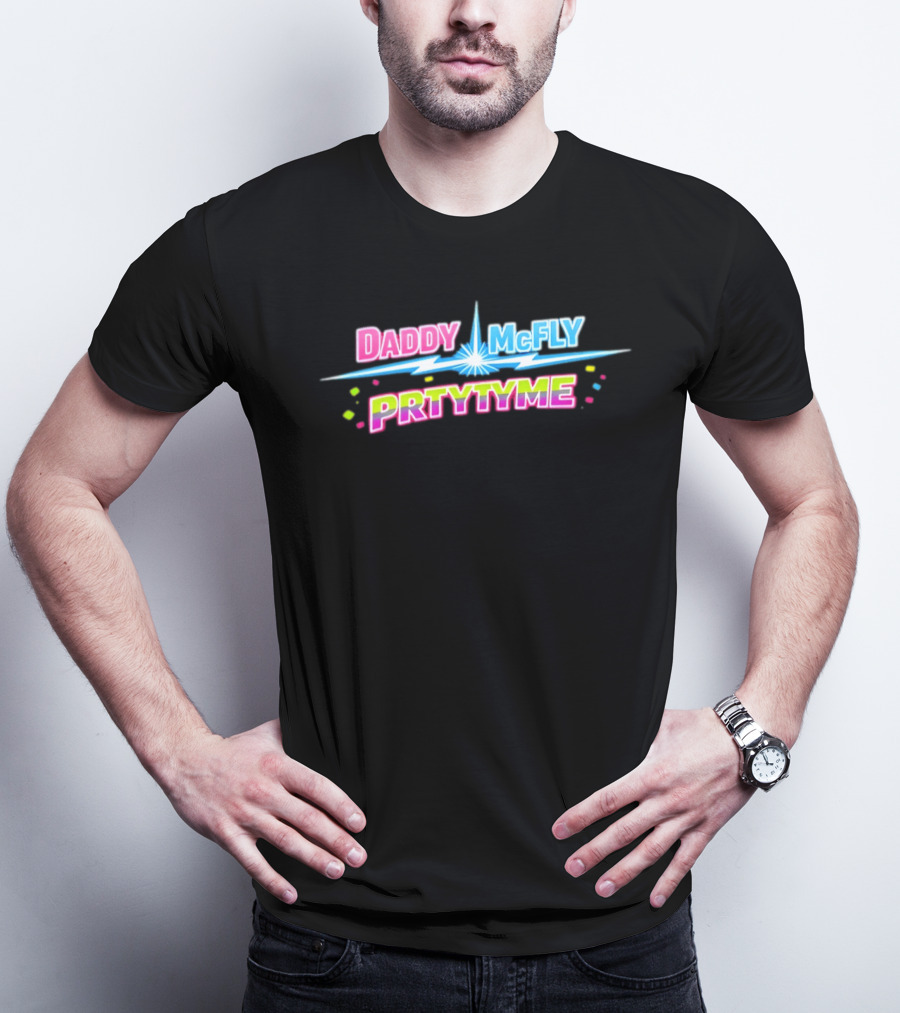 Daddy McFly Prtytyme Retro Neon Vibes T-Shirt