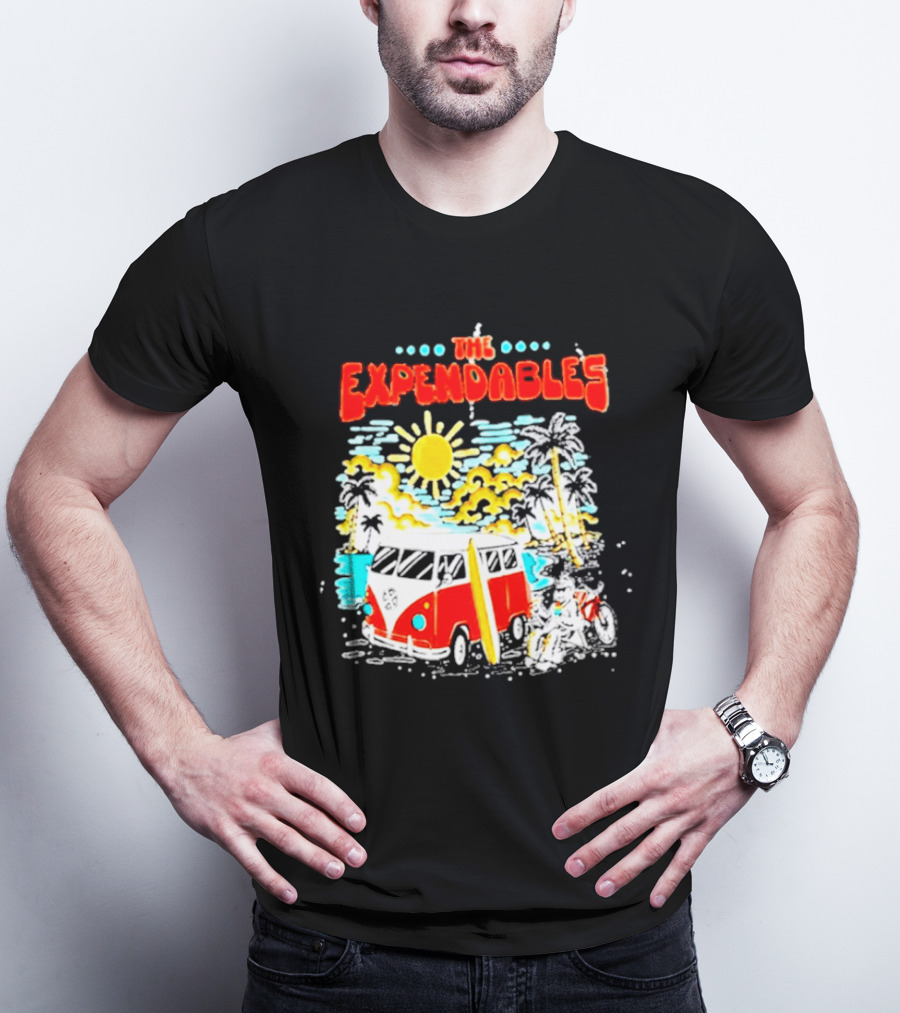 The Expendables Santa Cruz California Surf Van Beach Scene T-Shirt