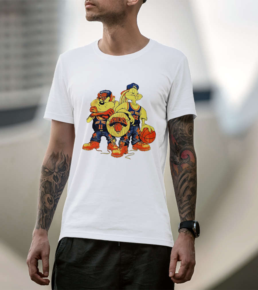 New York Knicks Bugs Bunny Taz NBA Finals Players Madison Square Garden T-Shirt