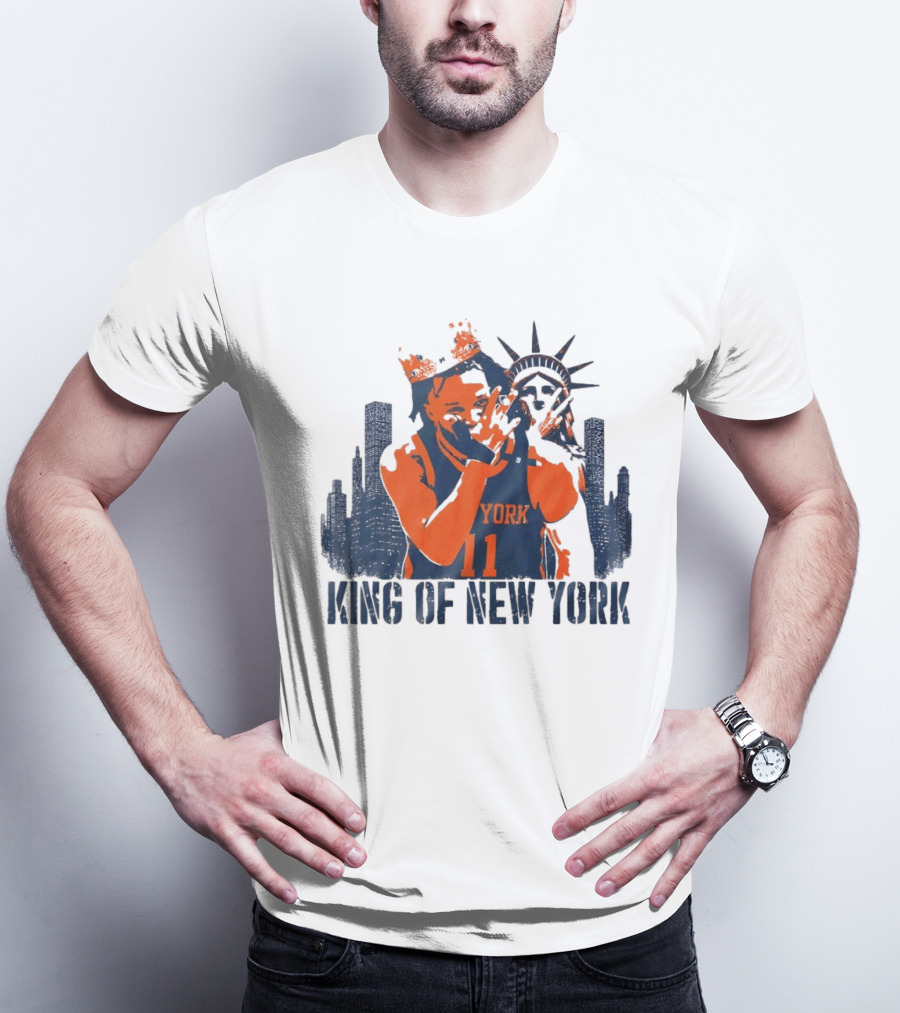 Jalen Brunson King Of New York Skyline 2026 MVP Basketball T-Shirt