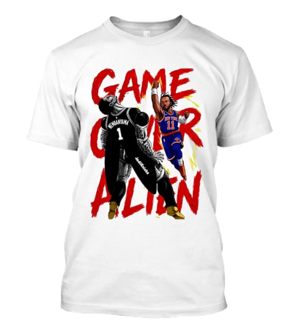 Game Over Alien Wembanyama Vs Jalen Gohan Brunson Knicks T-Shirt