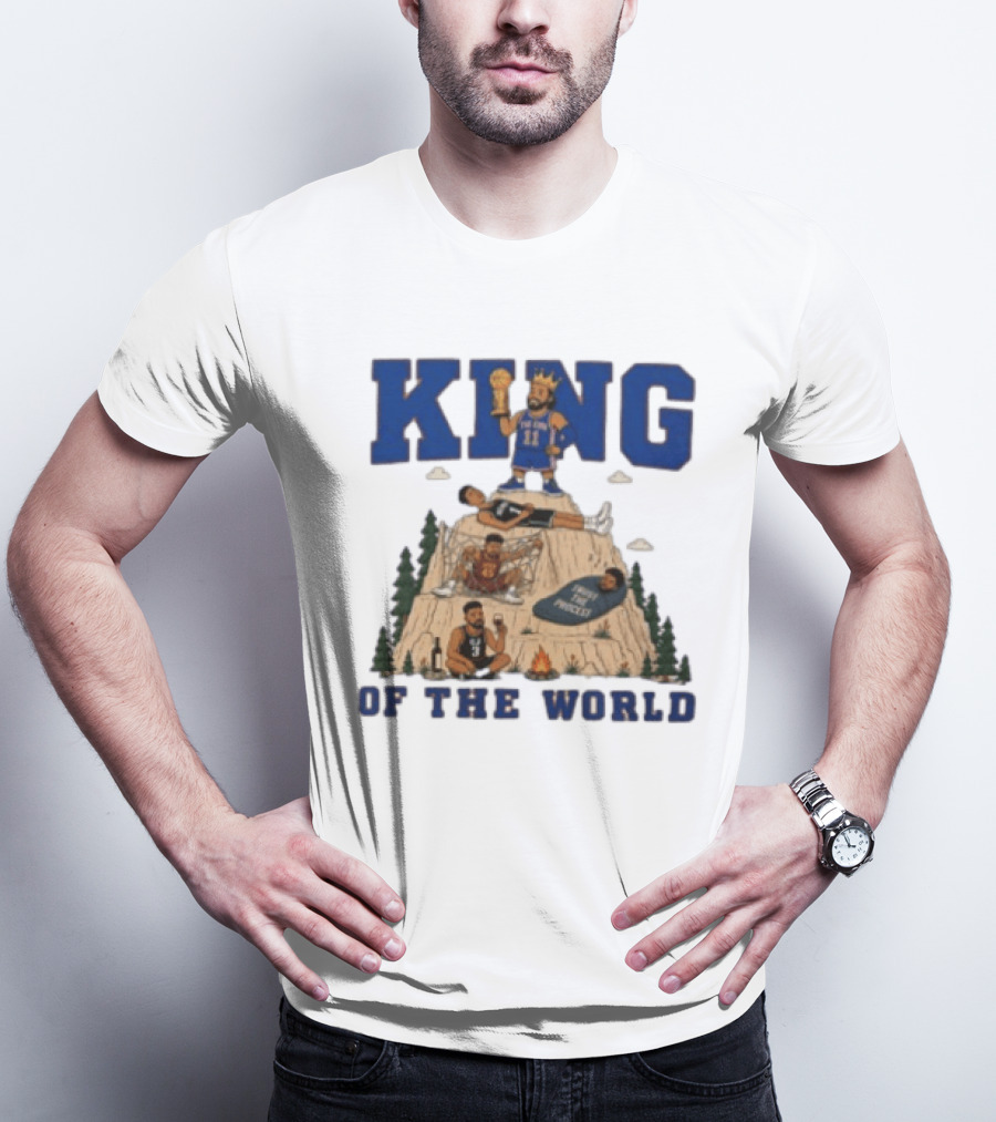 New York Knicks NBA Jalen Brunson King Of The World Basketball Champions T-Shirt