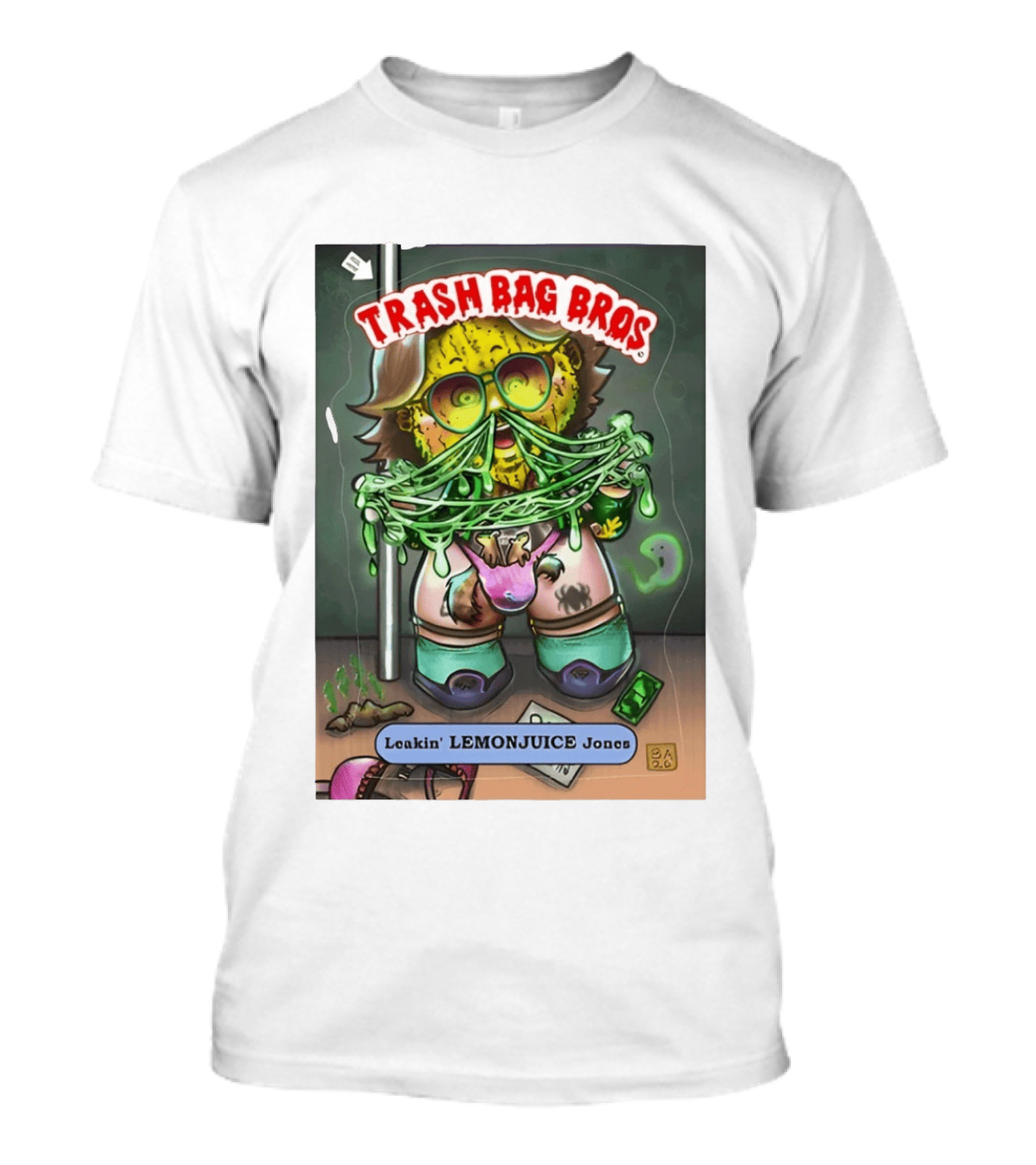 Trash Bag Bros Leakin Lemonjuice Jones Retro Style Comic T-Shirt
