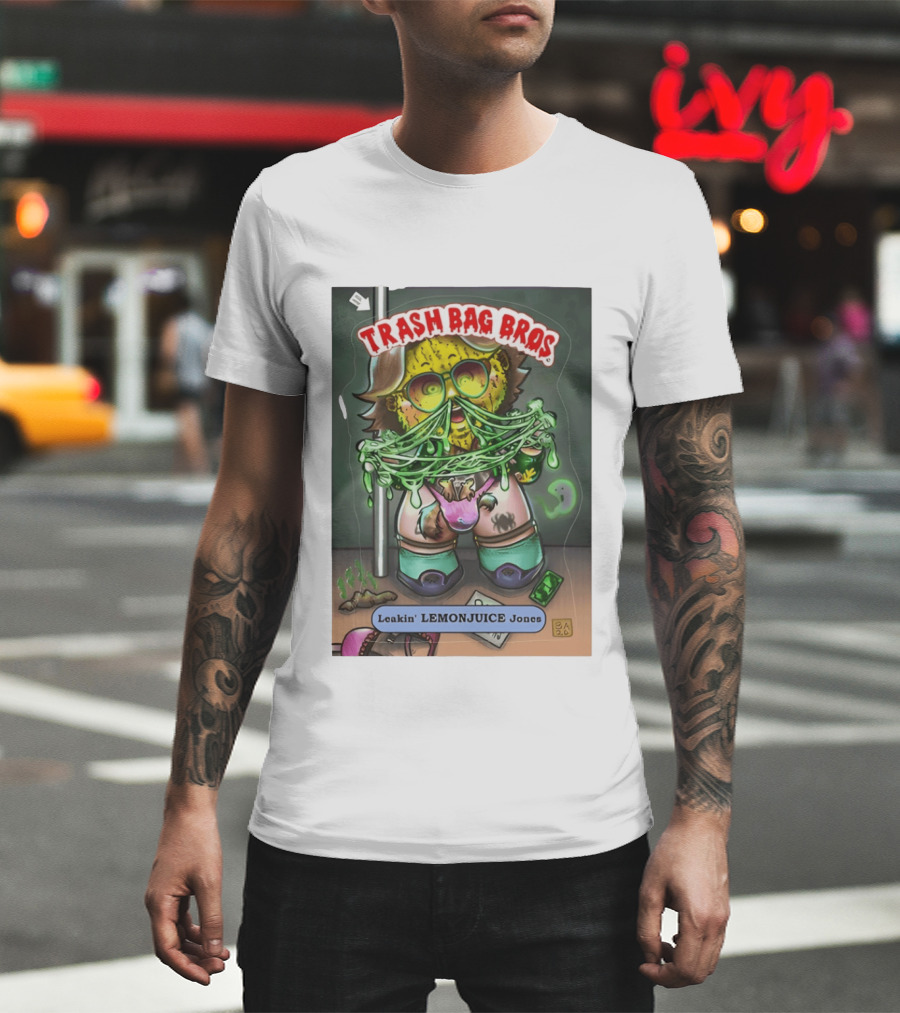 Trash Bag Bros Leakin Lemonjuice Jones Retro Style Comic T-Shirt