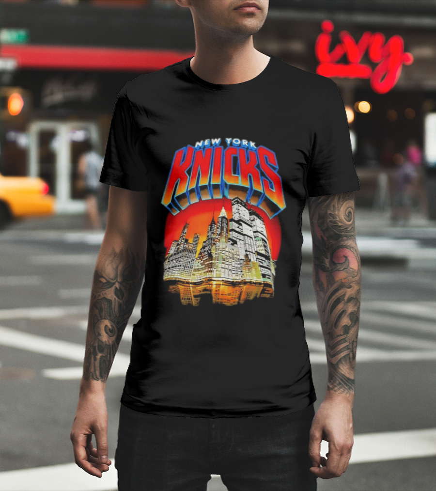 New York Knicks City Skyline Nightscape T-Shirt
